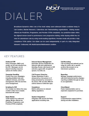 Hosted Dialer – New Version – Broadband Dynamics